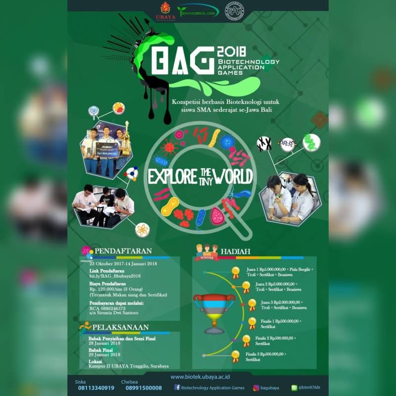 BIOTECHNOLOGY APPLICATION GAMES 2018 - Fakultas Teknobiologi
