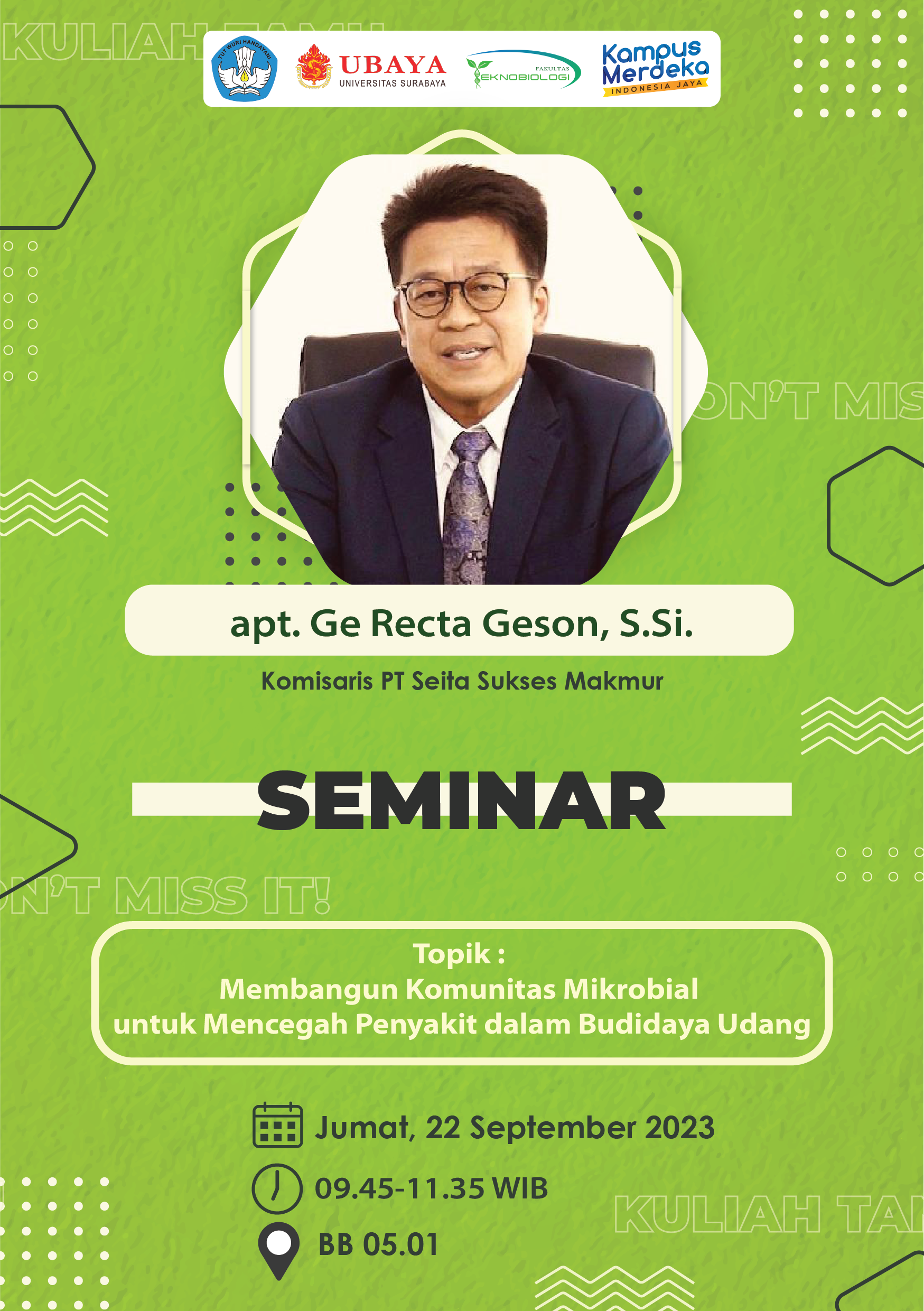 Seminar - Fakultas Teknobiologi